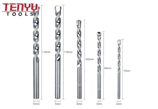 Concrete Drill Bit Set | Zinc Concrete Bits in Plastic Box