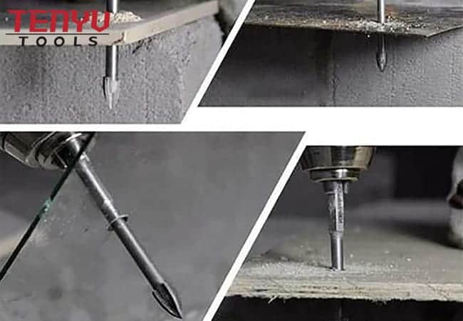 Natural Stone Drill Bit | Sand Blasted Cross Tip Glass Bit