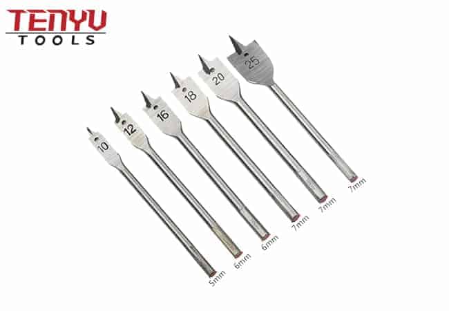 Flat Wood Drill Set | 6pcs Paddle Bit with Tri-Point Tip Set